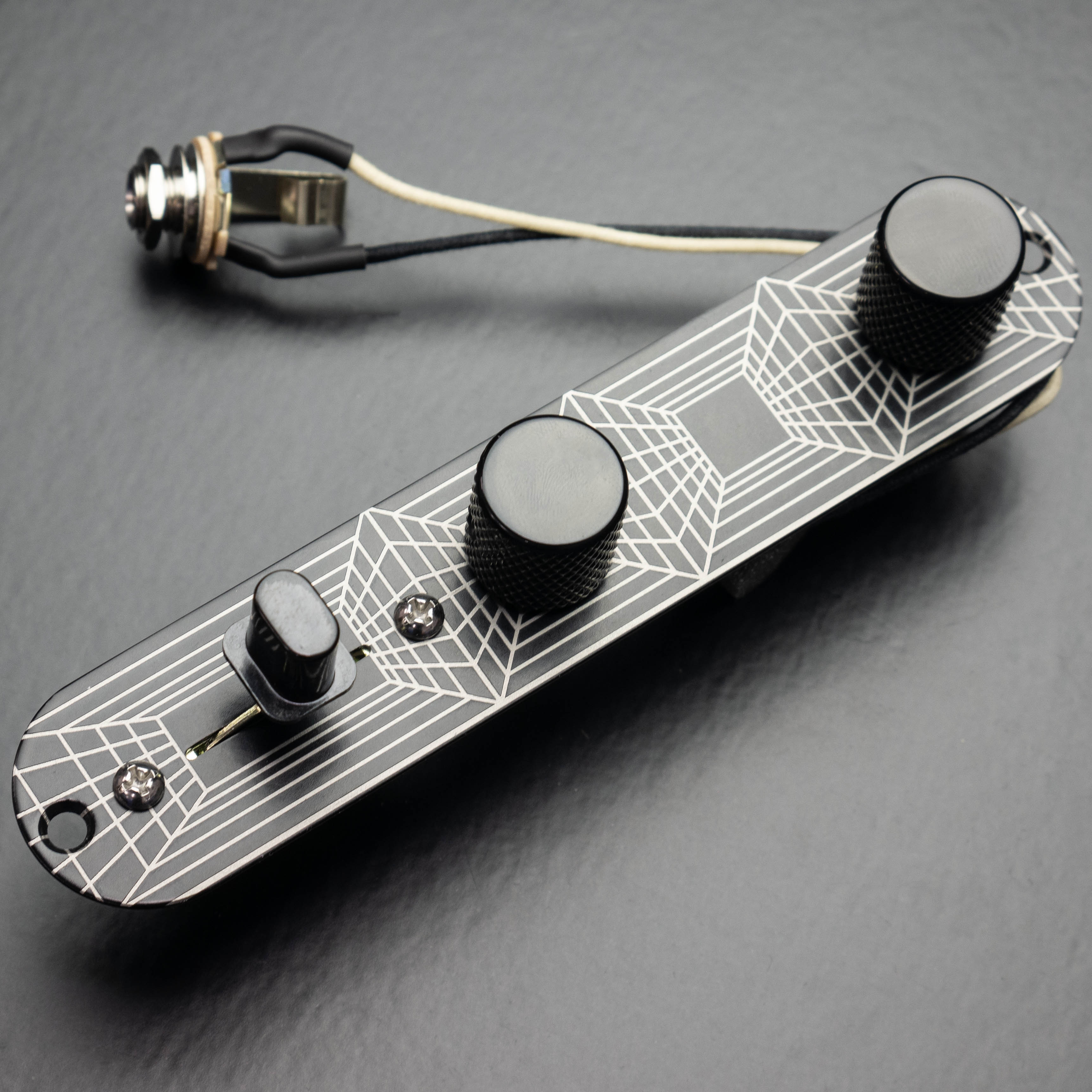 Custom Black "Perspective" Prewired Tele Control Plate | In-Stock Tele ...