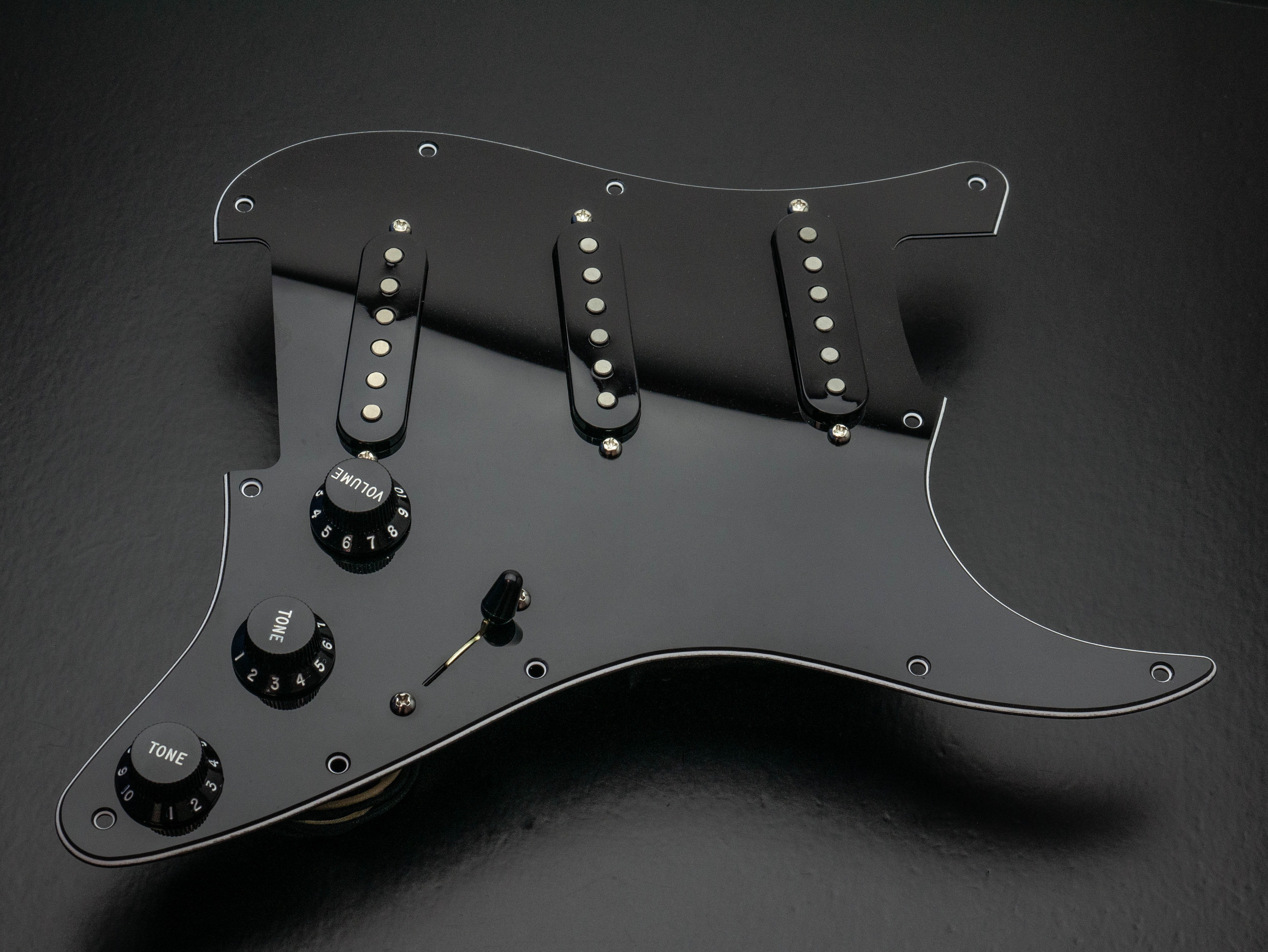 Triptych Singlecoil Black Prewired Strat Pickguard | In-Stock Strat ...