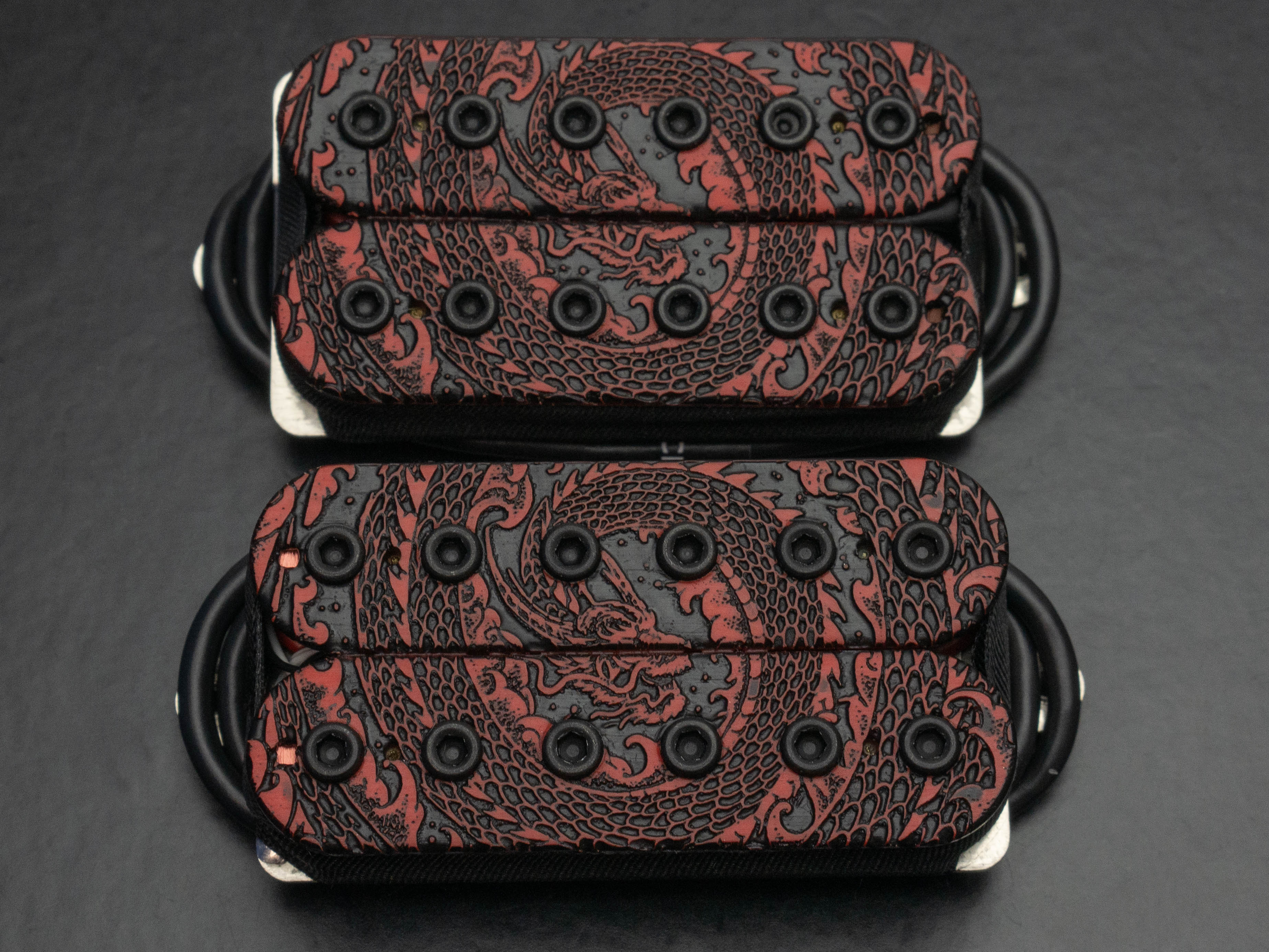 Special Edition Silo 53mm Humbucker Set - Red / Black Dragon Etch ...