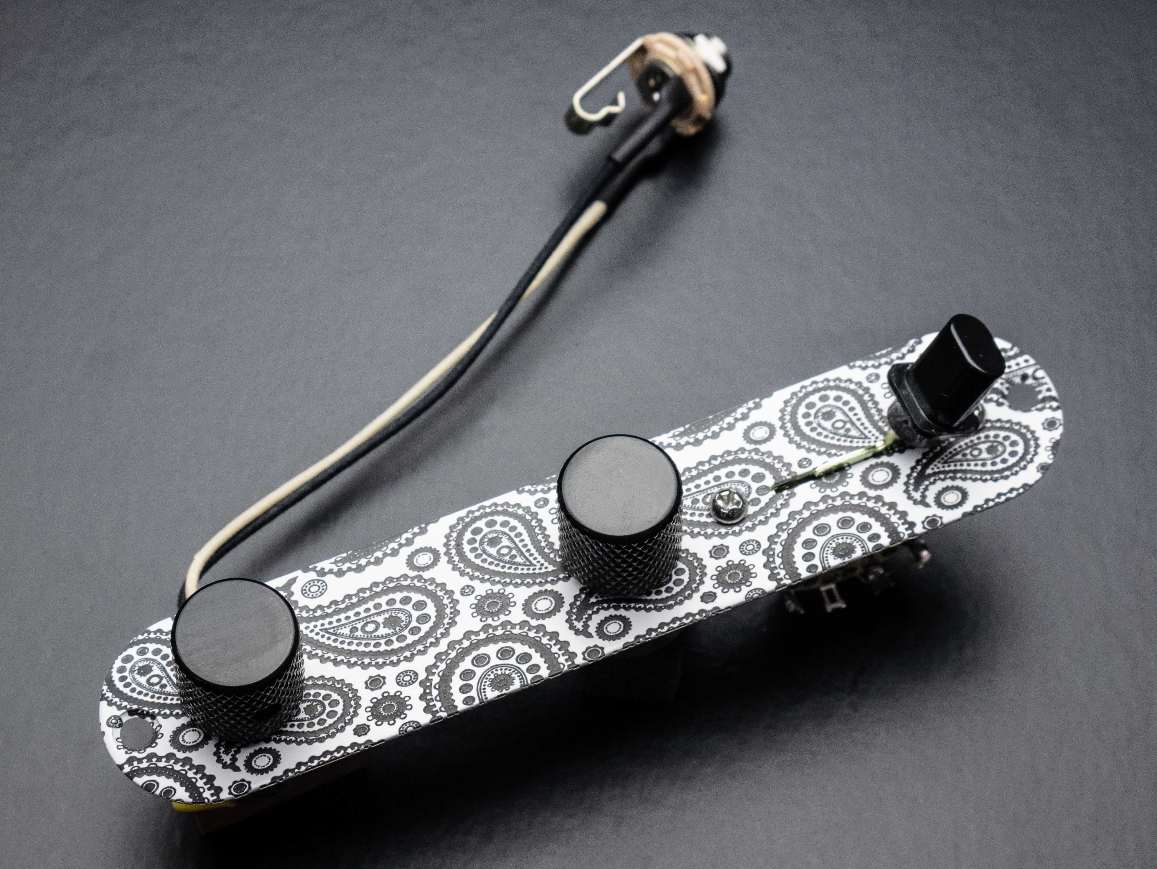 Custom White Paisley Prewired Tele Control Plate | In-Stock Tele ...