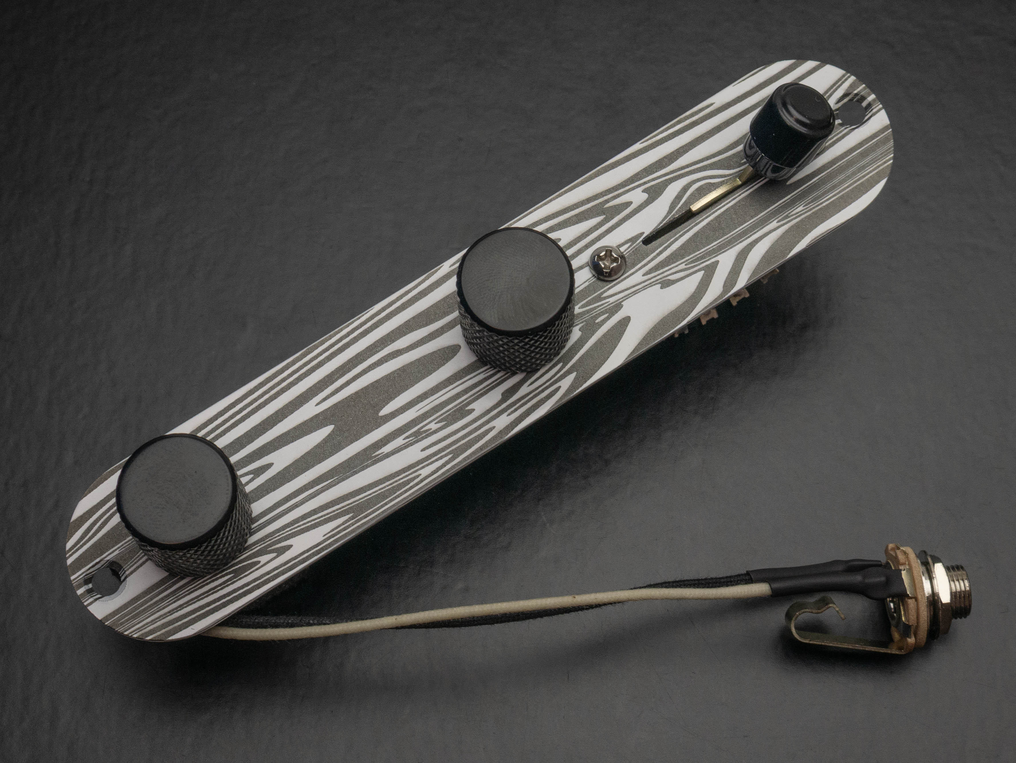 Custom White Marble Swirl Prewired 4 Way Tele Control Plate | In-Stock ...