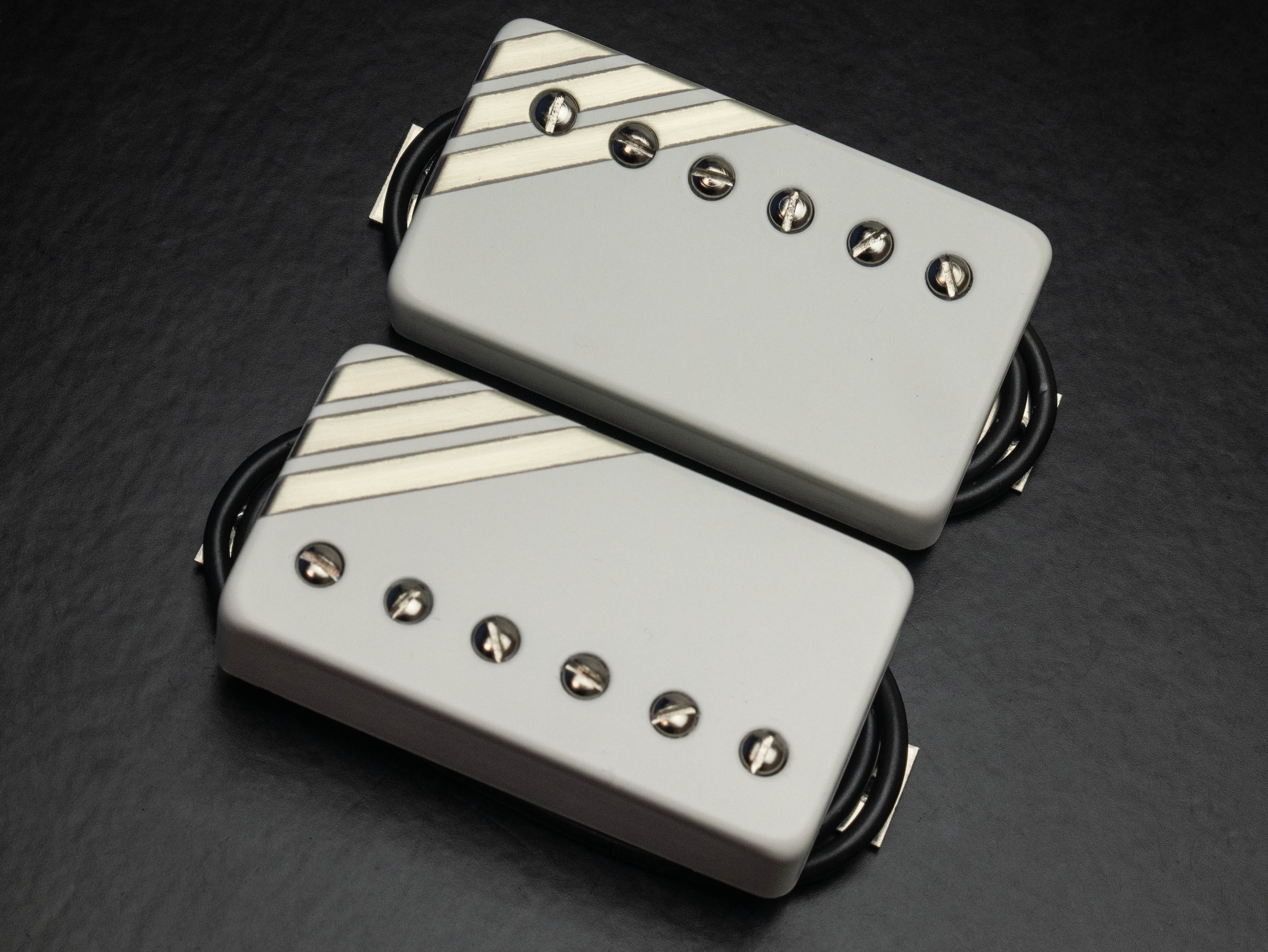Special Edition VHII 53mm Humbucker Set White / Nickel Racing stripes ...