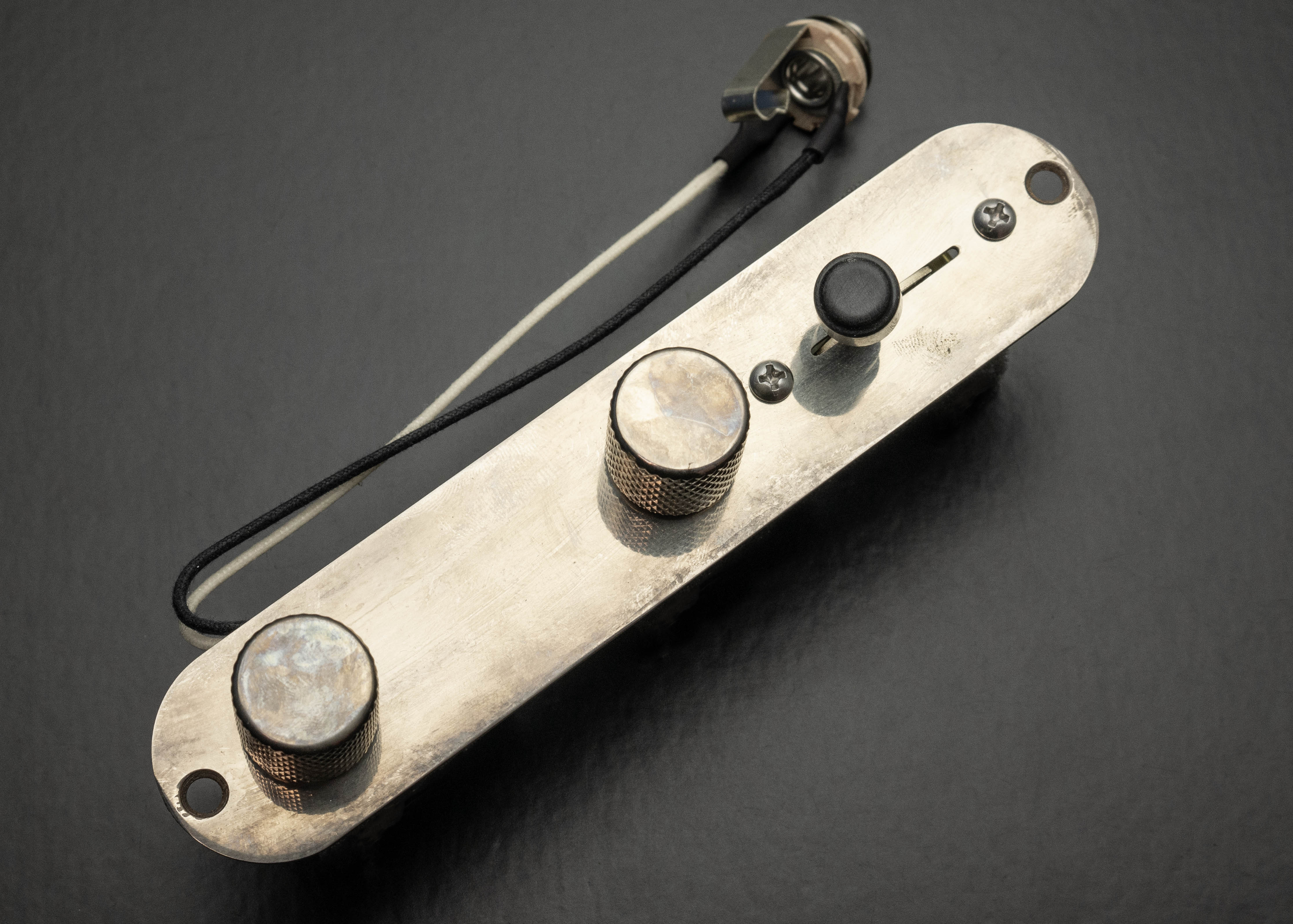 Custom Aged Nickel Prewired 4 Way Tele Control Plate | In-Stock Tele ...