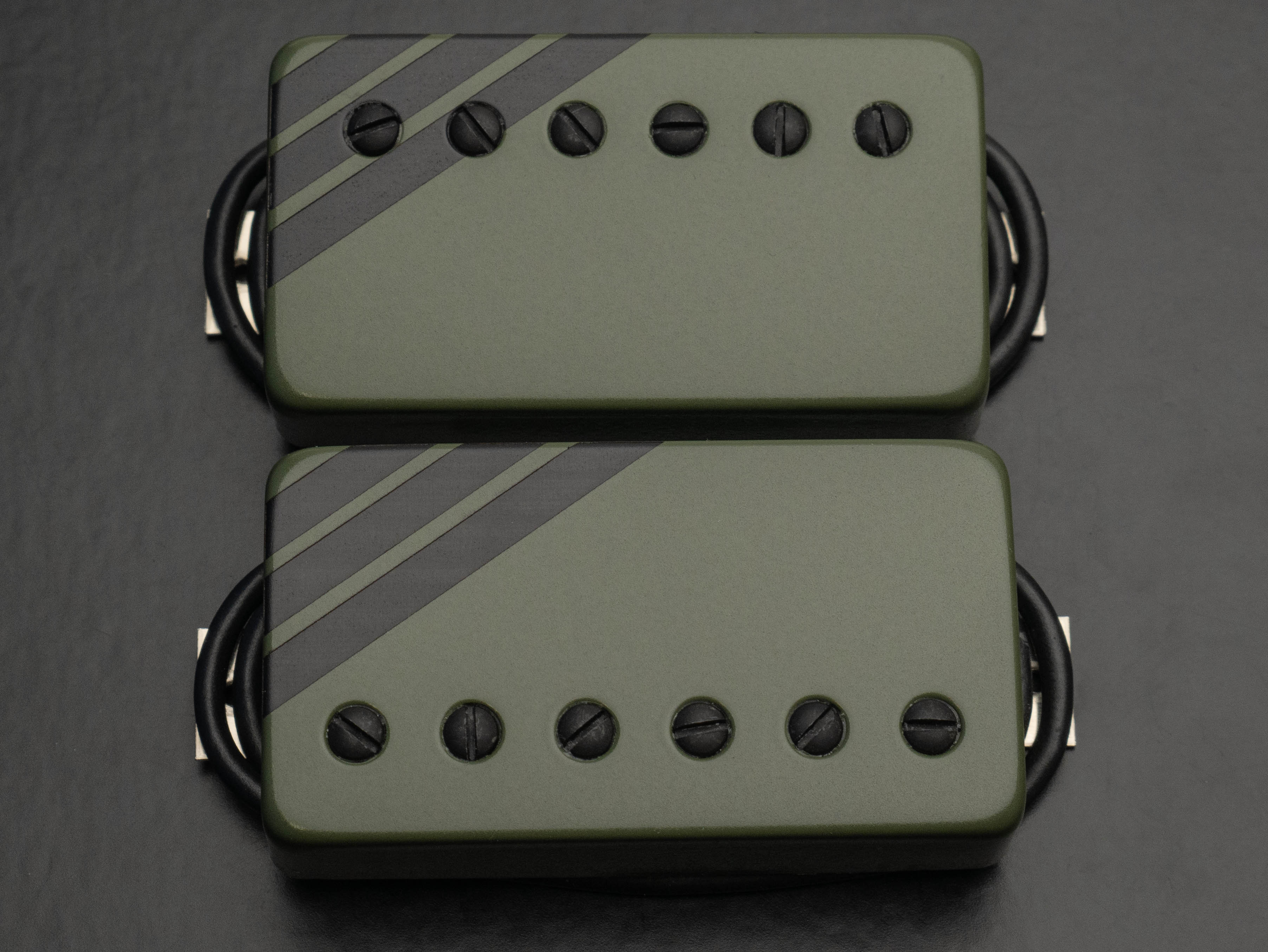 Special Edition VHII 53mm Humbucker Set Green / Black Racing stripes ...