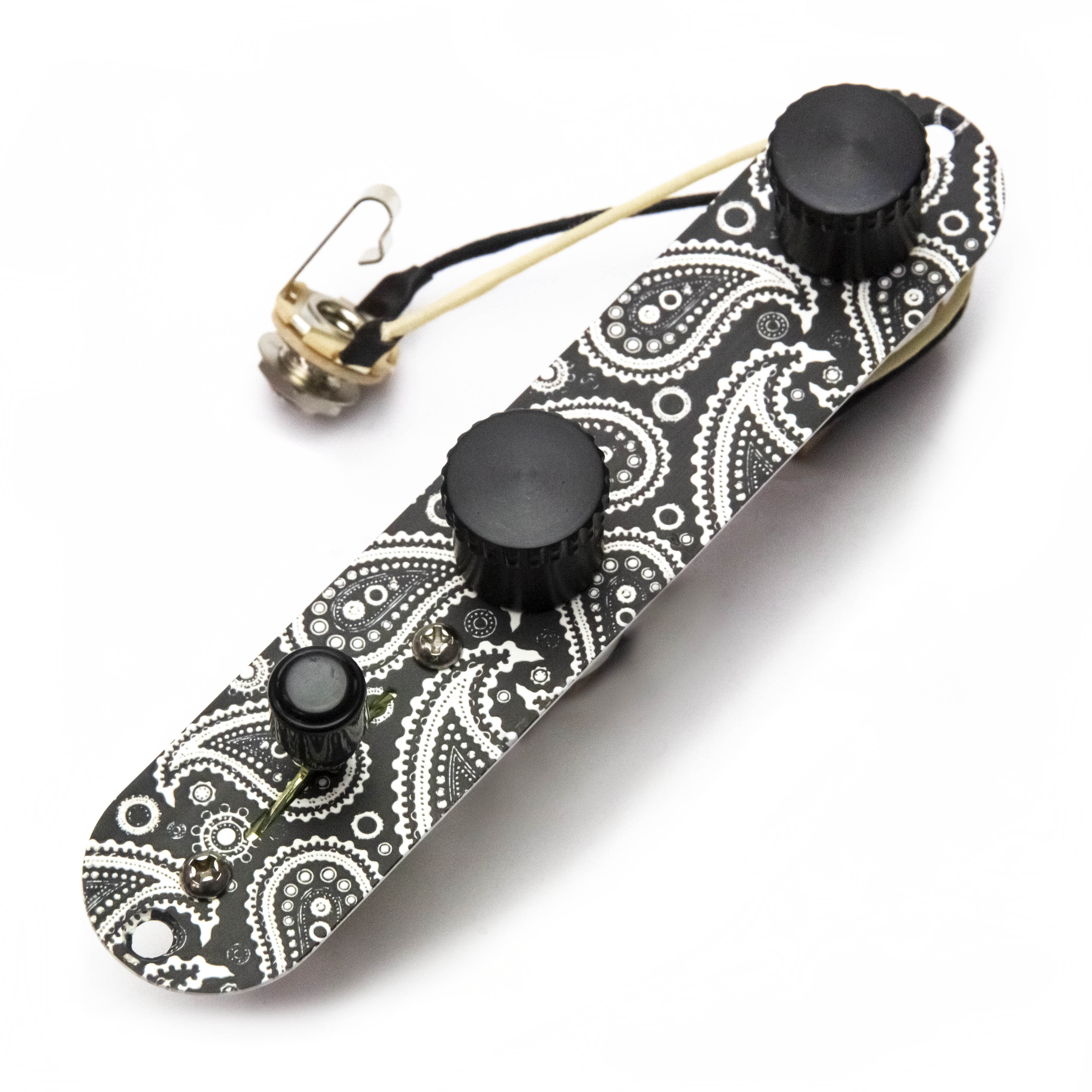 Custom Black Paisley Prewired Tele Control Plate | In-Stock Tele ...
