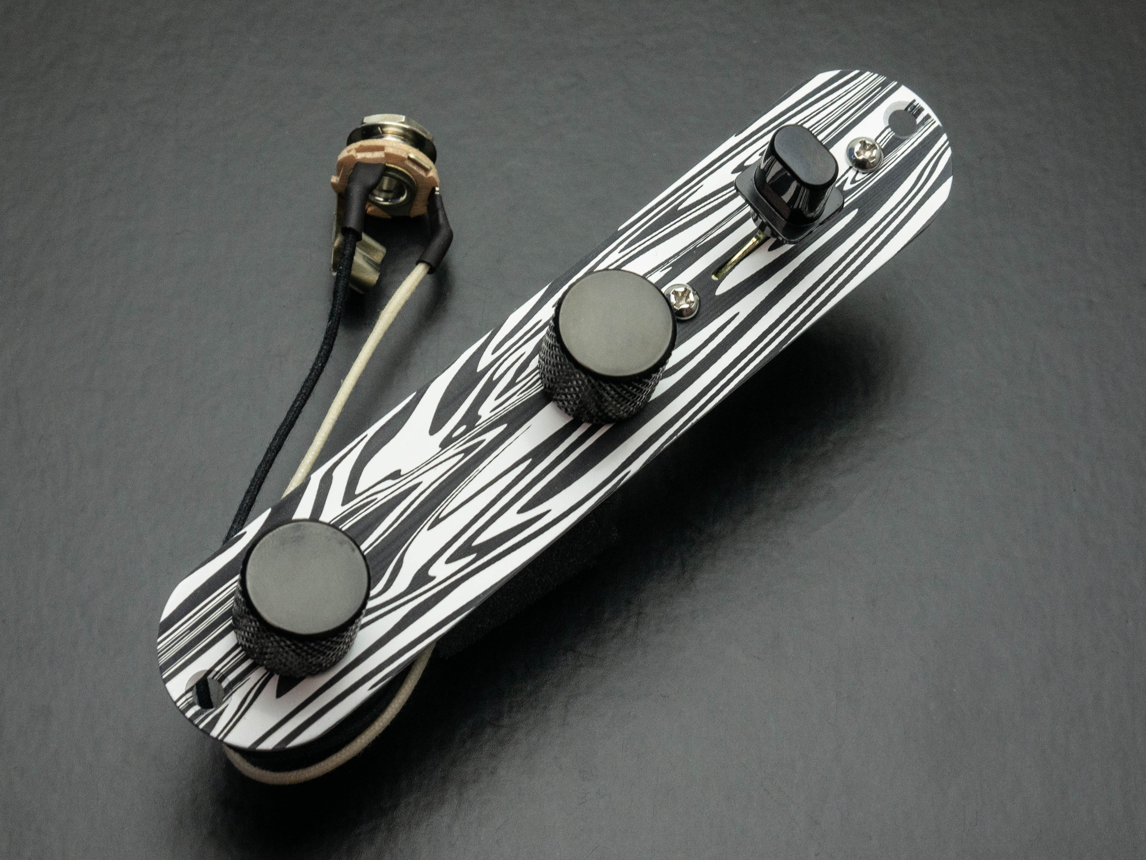 Custom Black White Swirl Prewired Tele Control Plate | In-Stock Tele ...