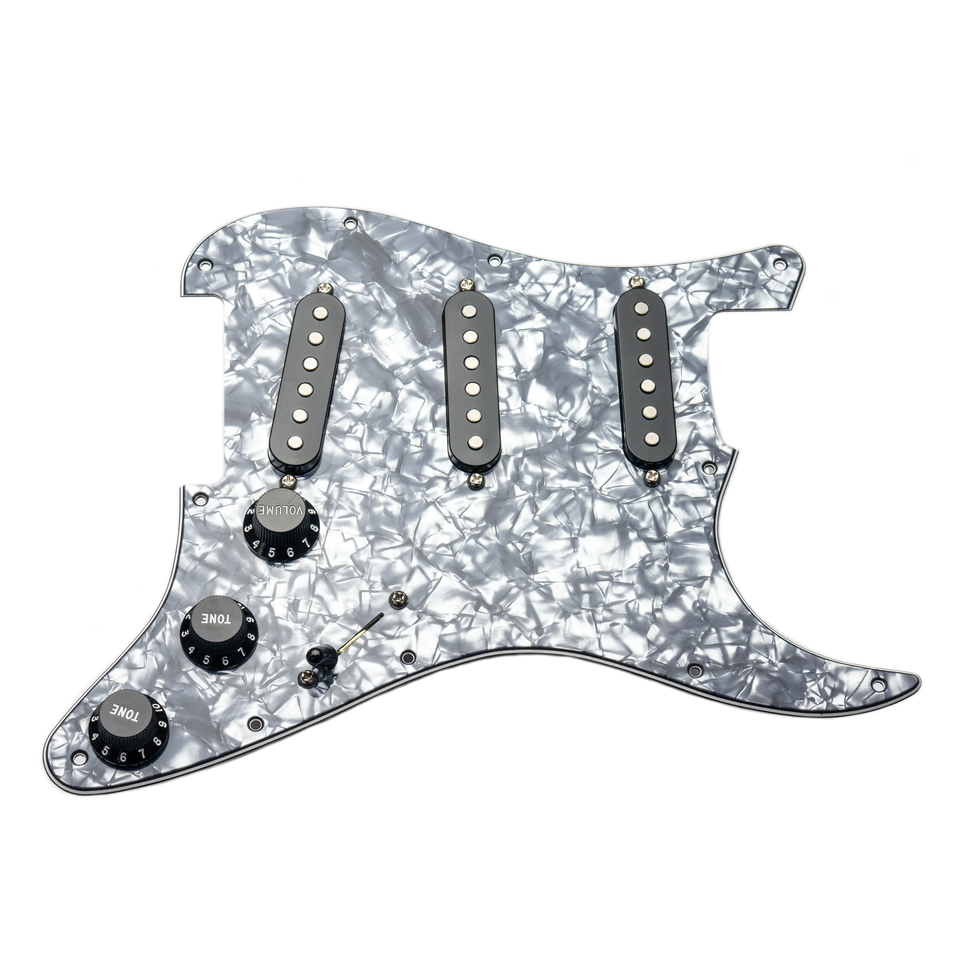 Trilogy Suite Singlecoil Black / Black Pearloid Prewired Strat ...