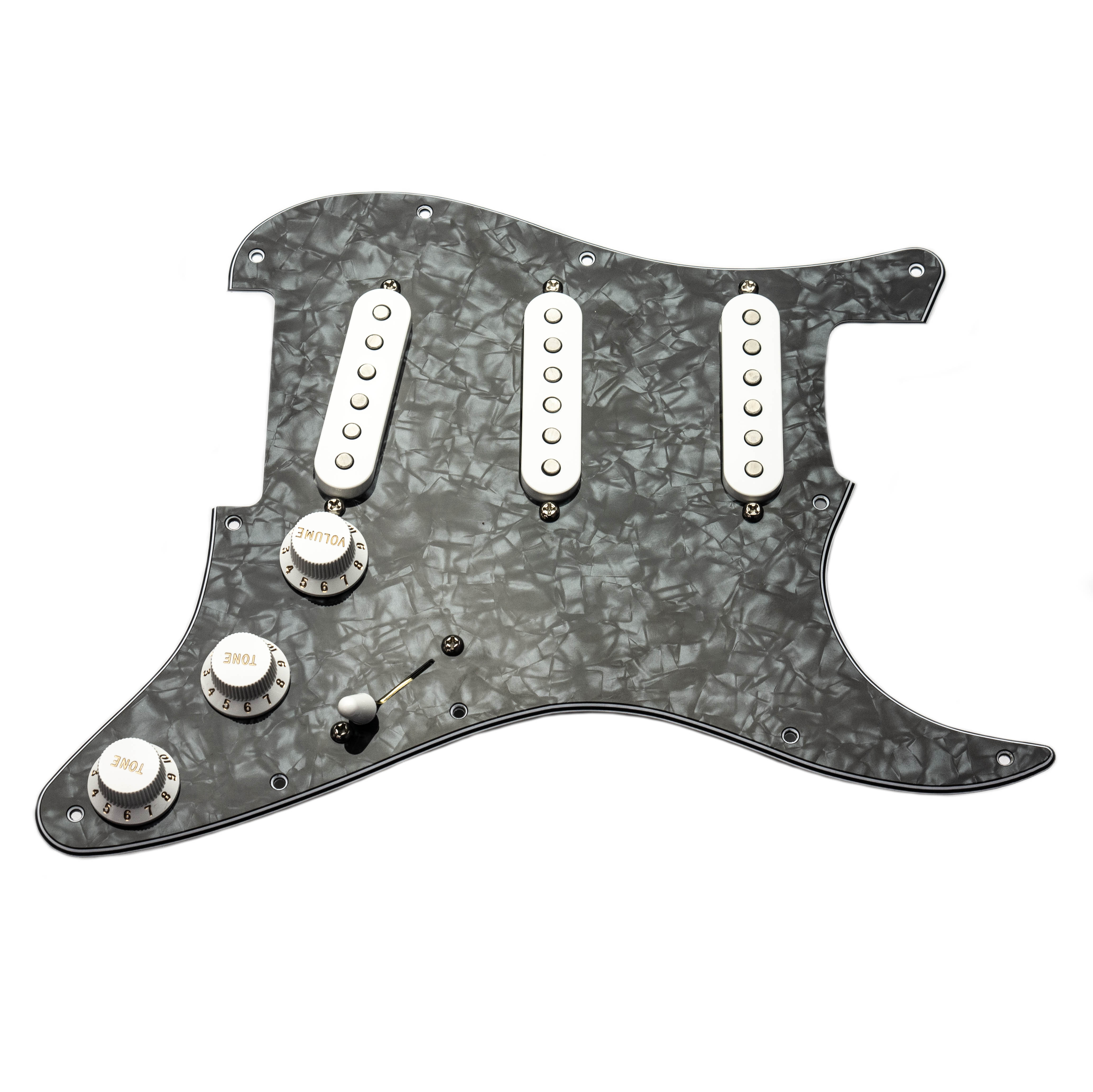 Irish Tour Singlecoil White / Dark Black Pearloid Prewired Strat ...