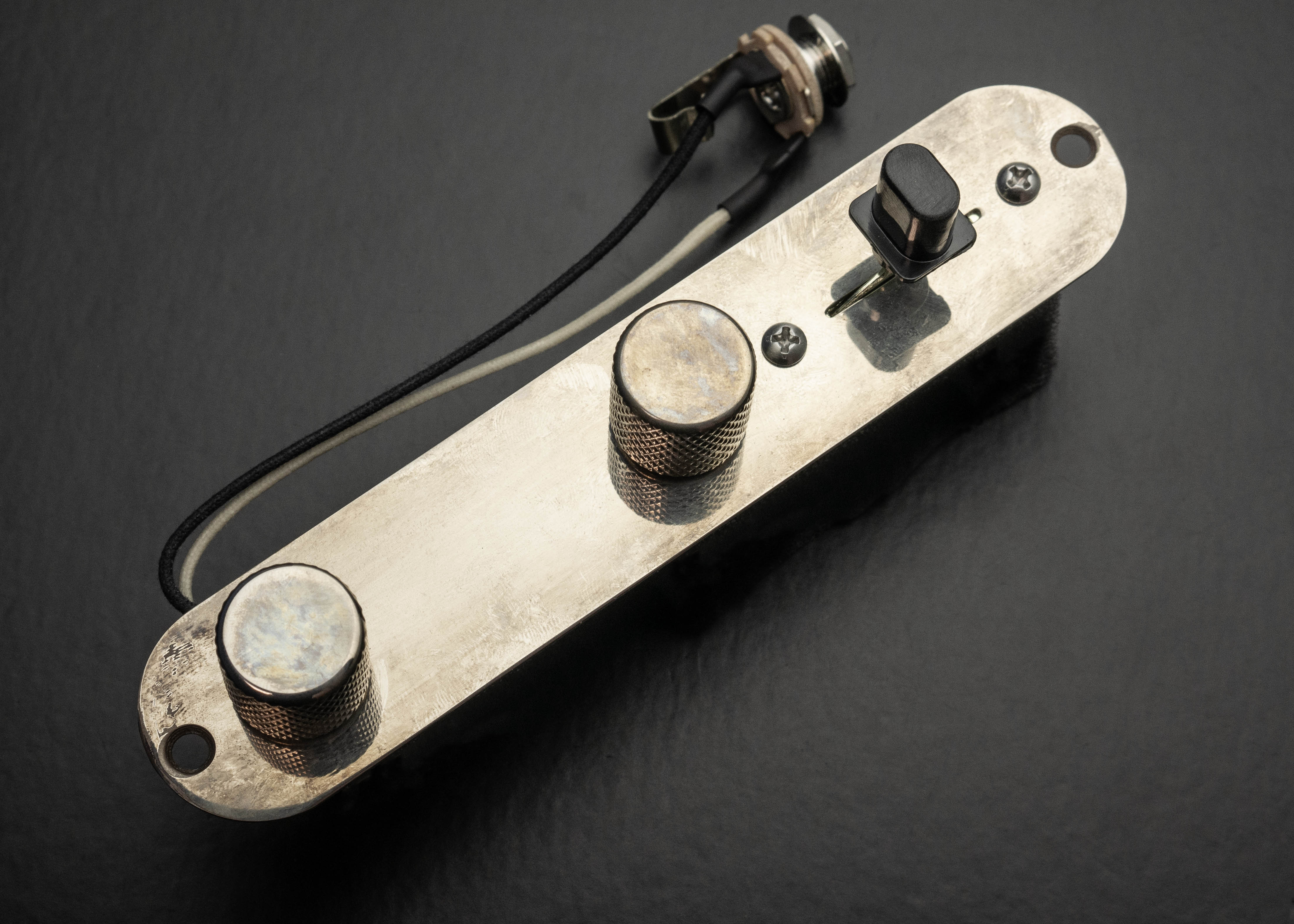 Custom Aged Nickel Prewired 3 Way Tele Control Plate | In-Stock Tele ...