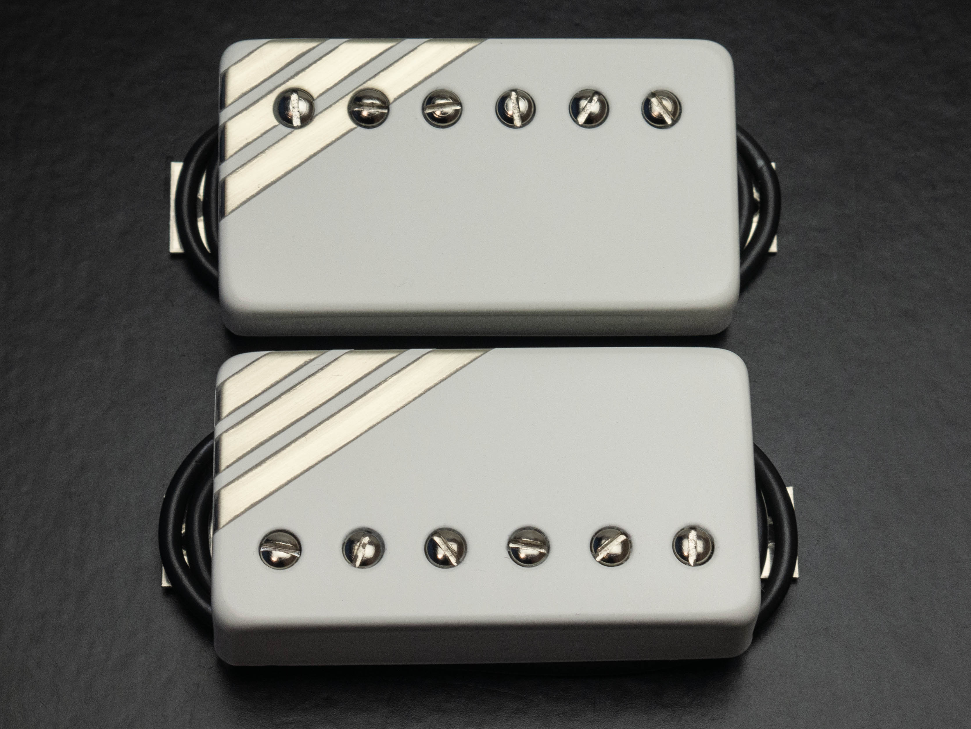 Special Edition VHII 53mm Humbucker Set White / Nickel Racing stripes ...